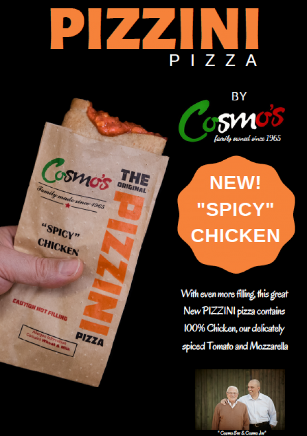 Cosmos adds Spicy Chicken Pizzini Pizza | Public Sector Catering